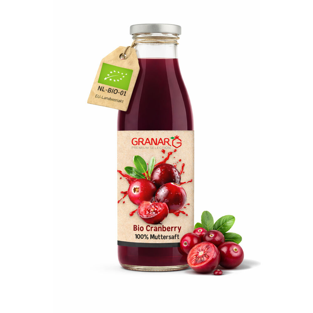 Bio Cranberry Direktsaft 750 ml | GranarBio | Reiner Direktsaft, 8,00